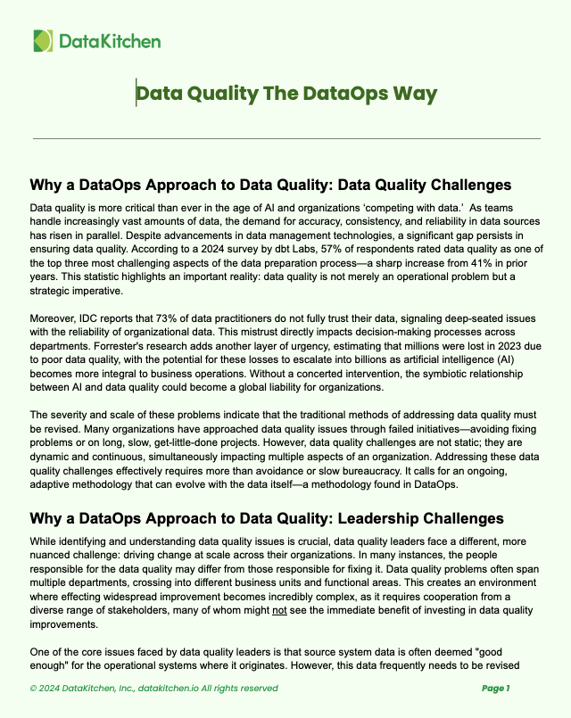 White Paper - Data Quality The DataOps Way
